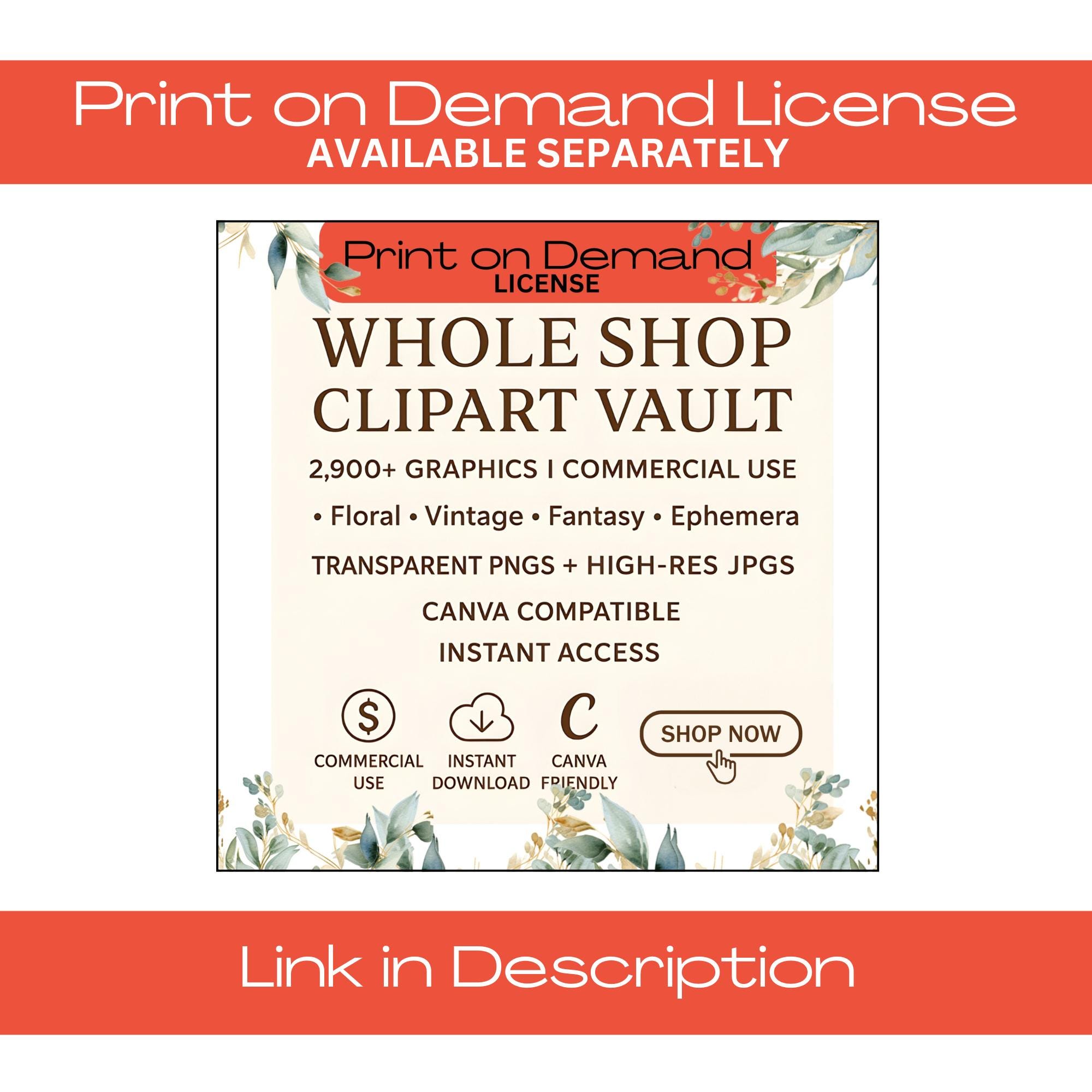 Whole Shop Clipart Bundles, Commercial Use Graphics, Floral Clipart ...