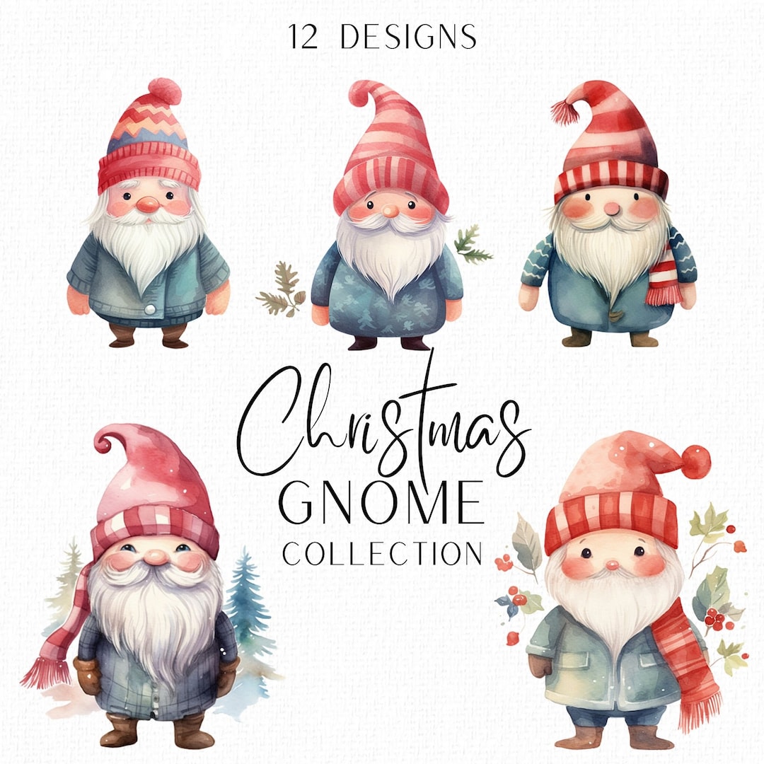 Christmas Gnome Clipart Collection Gnome Bundle Christmas Clipart PNG ...