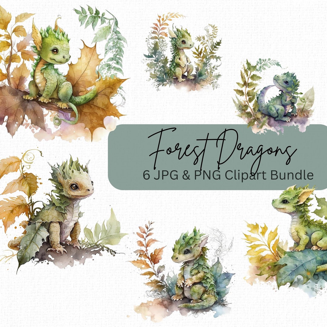 Baby Dragons Clipart, Dragons Png, Watercolour Dragons Wall Art, Paper ...