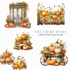 Pumpkin Clipart Bundle, Farmhouse Clipart, Autumn Decorations, Boho ...