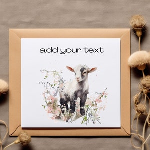 Baby Goat Floral Clipart Image Watercolour Goat Illustration Kid ...