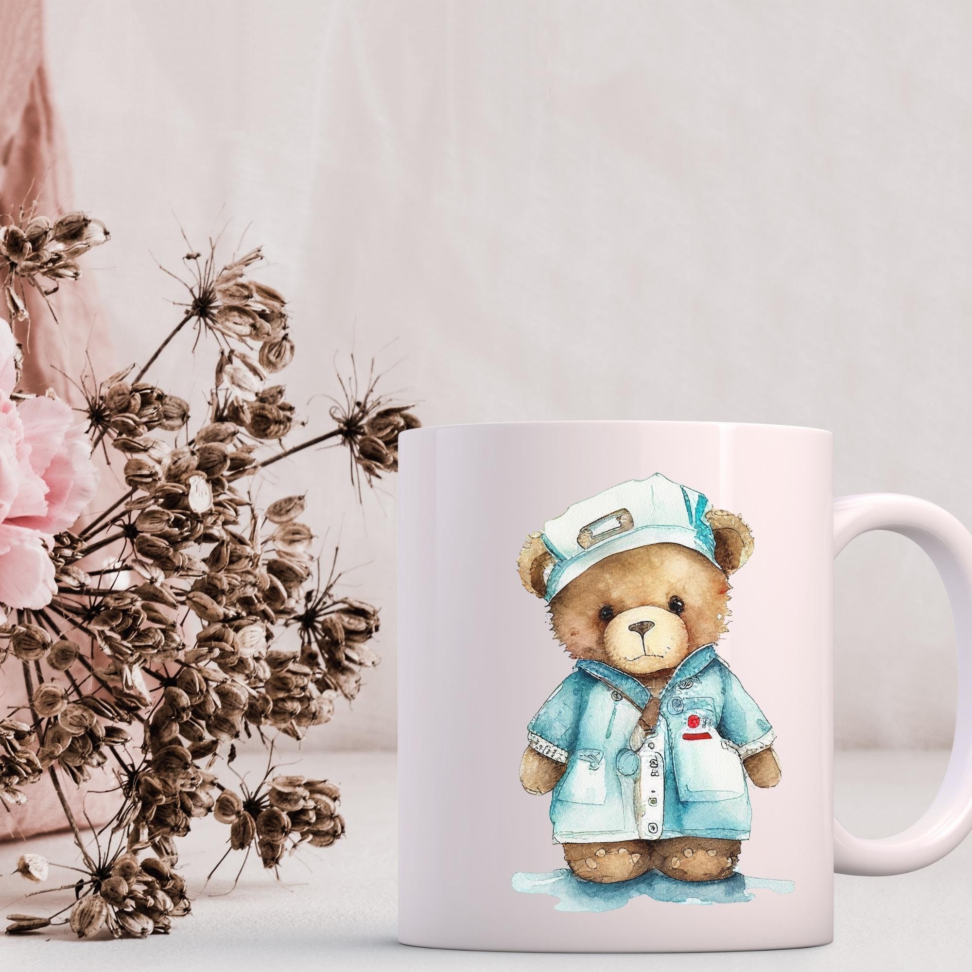 Teddy Bear Nurse Clipart, Wall Art, Nurse Uniform, Cute Nursing Teddy ...