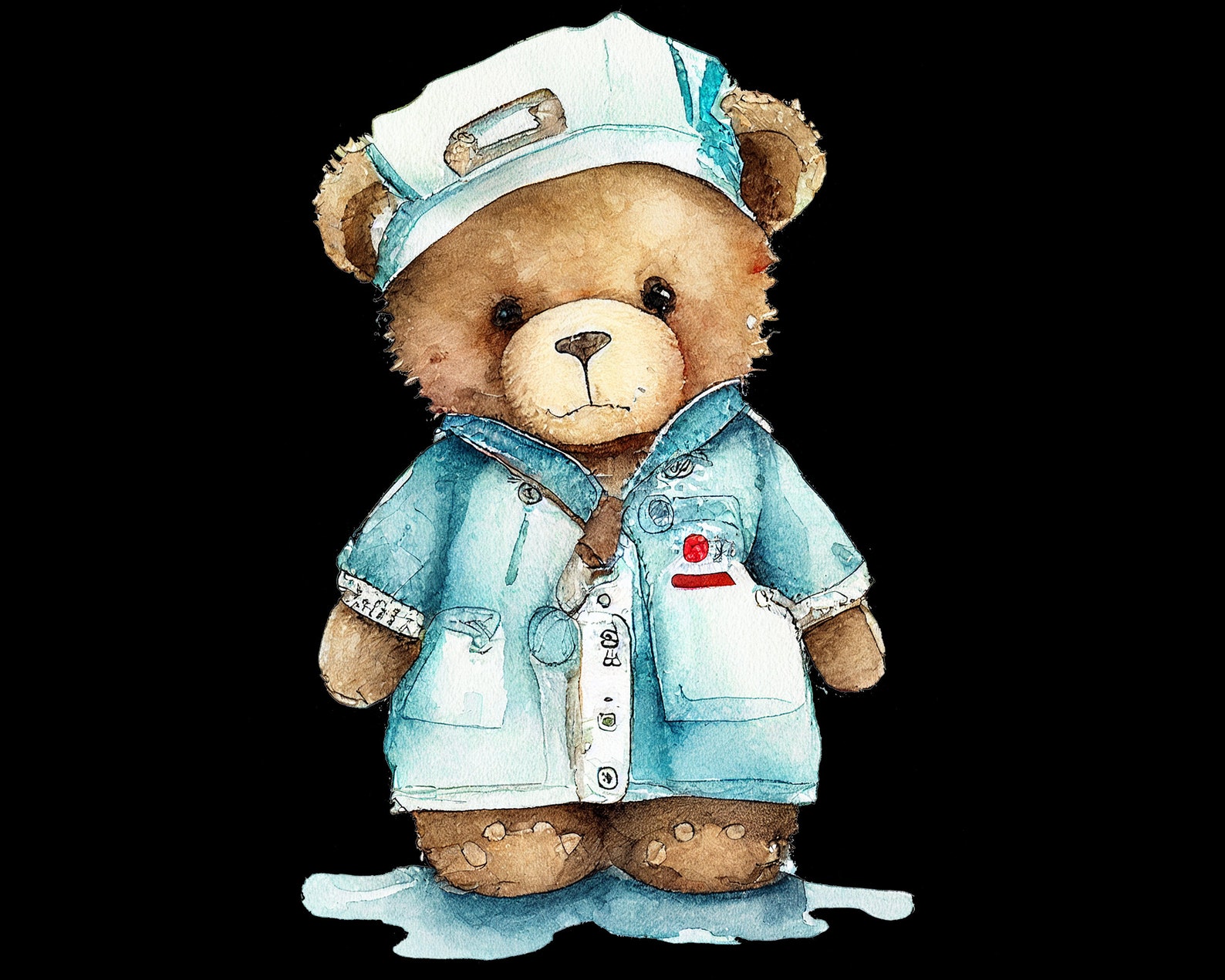 Teddy Bear Nurse Clipart, Wall Art, Nurse Uniform, Cute Nursing Teddy ...