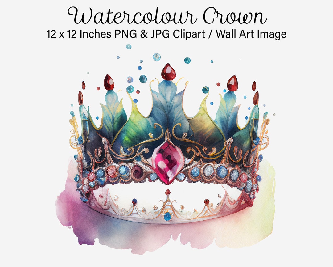 Watercolour Crown Clipart Princess Crown Queen Crown - Etsy