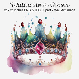 Watercolour Crown Clipart Princess Crown Queen Crown Clipart for ...