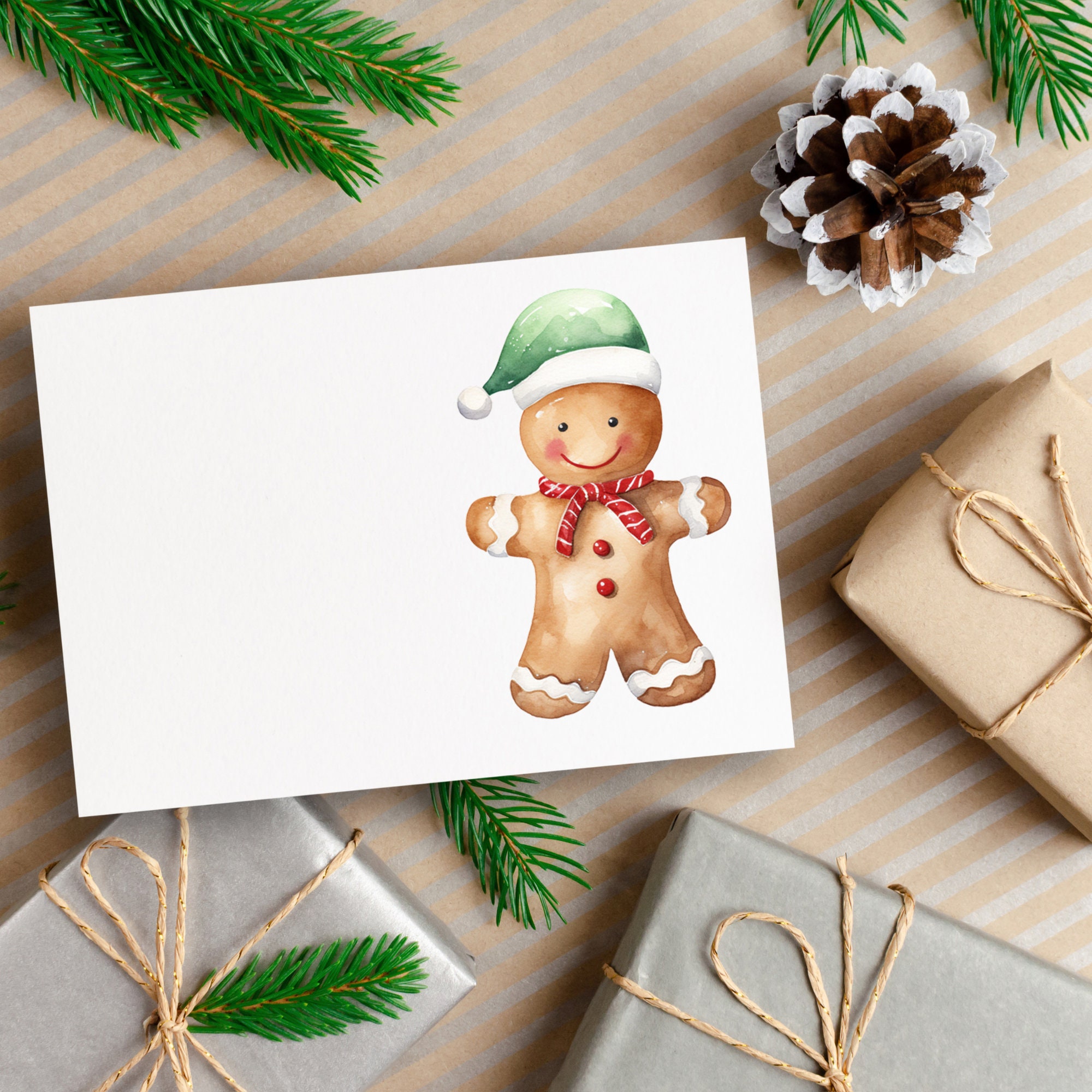 Gingerbread Man Clipart Christmas Card Clipart Christmas Decoration ...