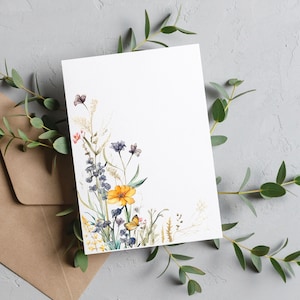 Wildflower Corner Border Clipart Watercolor Floral Wedding Invite ...