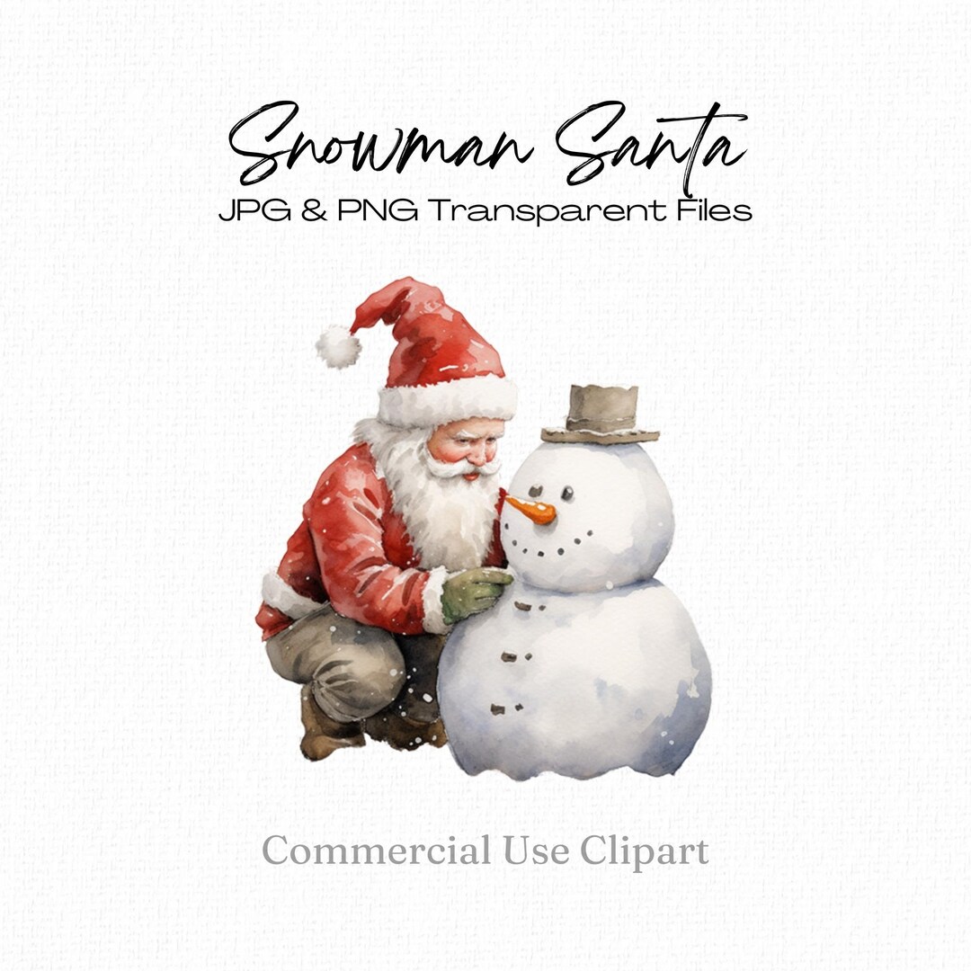 Snowman Santa Claus Clipart Christmas Card Clipart Santa Building a ...