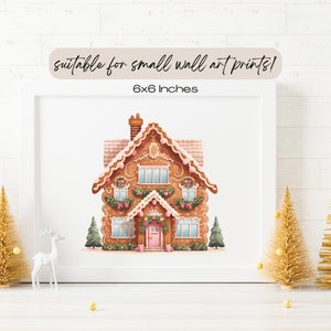 Gingerbread House Clipart Bundle Christmas Card Clip Art Bakery Clipart ...