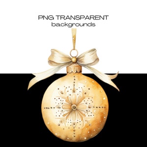 Gold Christmas Ornaments Clipart Bundle, Christmas Balls Png, Ornaments ...