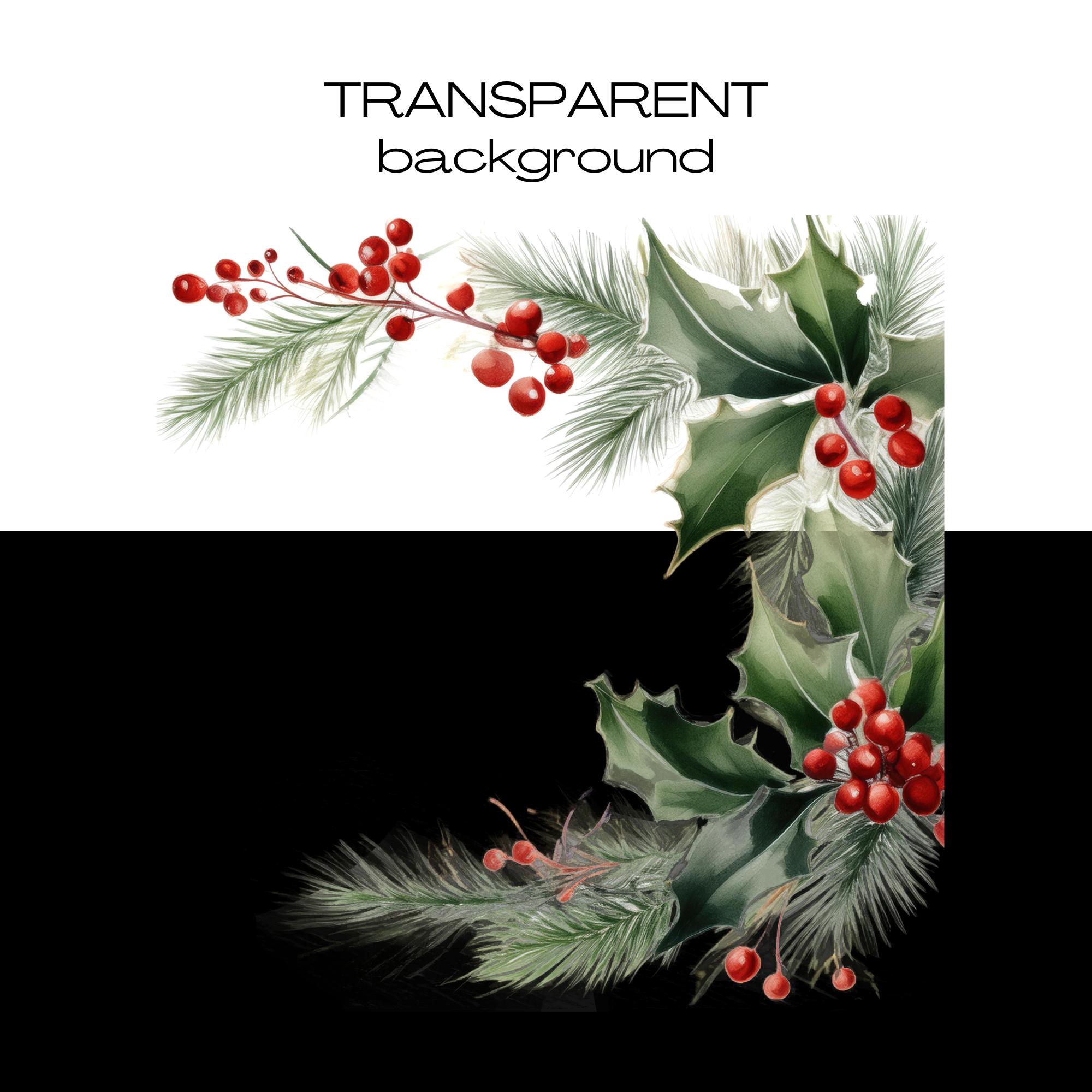 Christmas Border, Red Berries Holly Clipart, Xmas Frame , Page Border ...