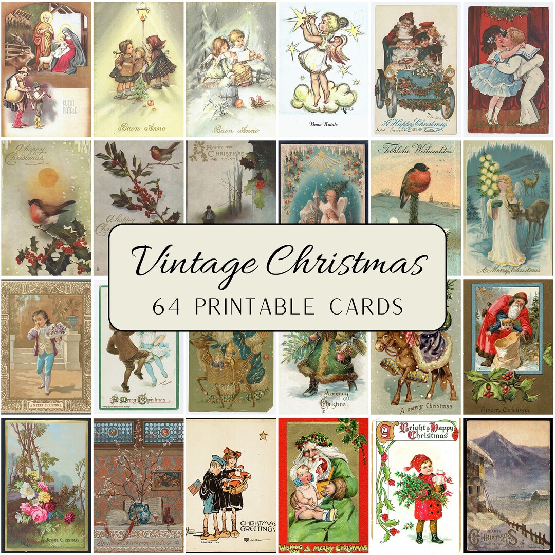 Vintage Christmas Cards Printable Images Santa Claus Father Christmas ...