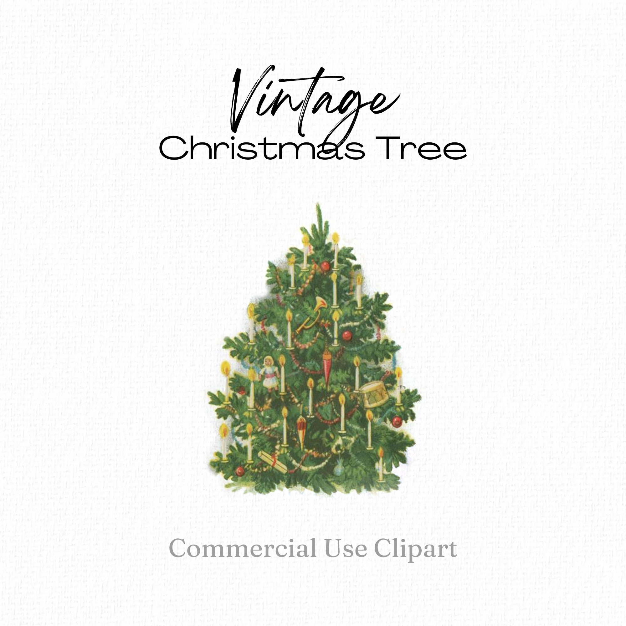 Vintage Christmas Tree Clip Art