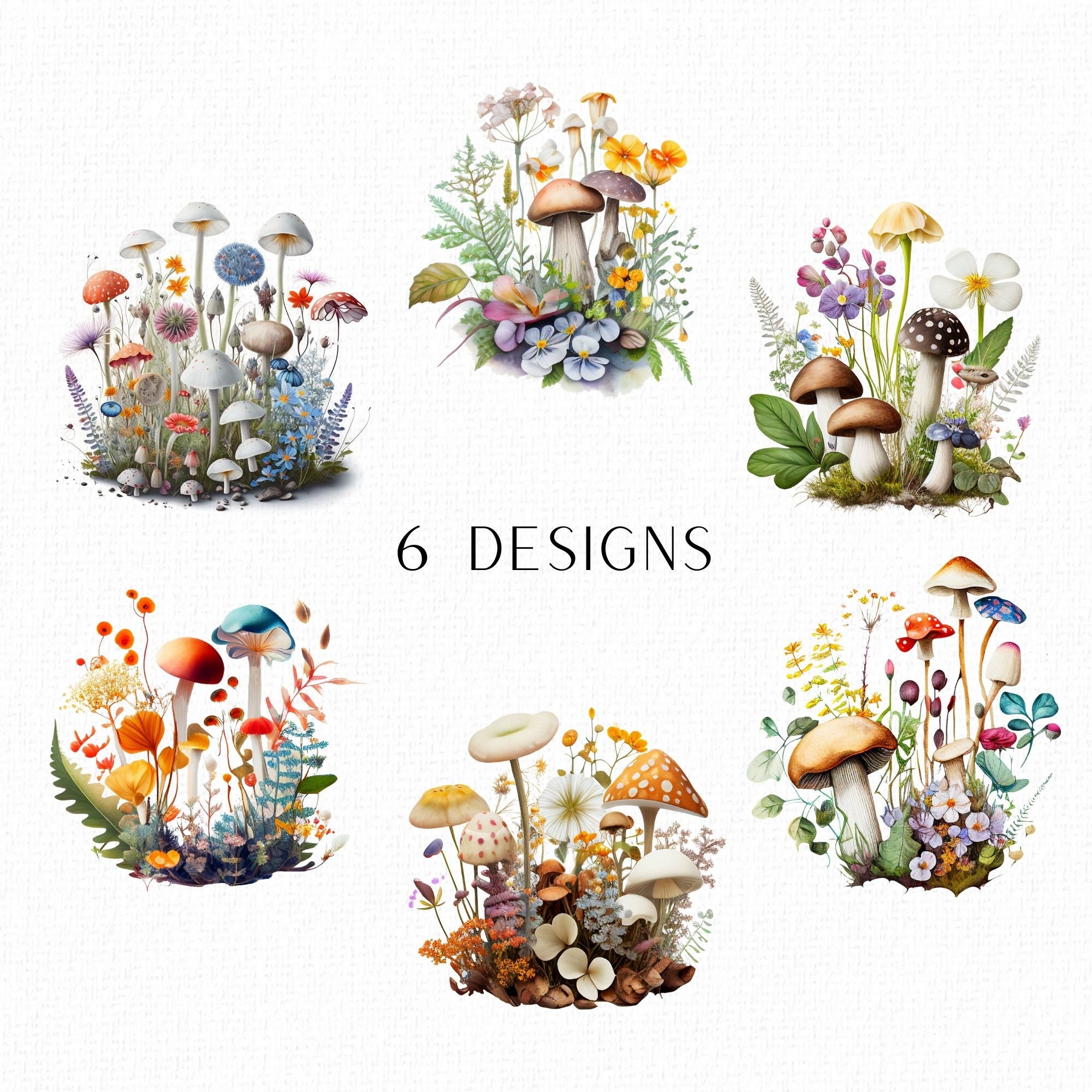 Forest Mushrooms Clipart Bundle, Mushrooms Png, Fantasy Art, Magic ...