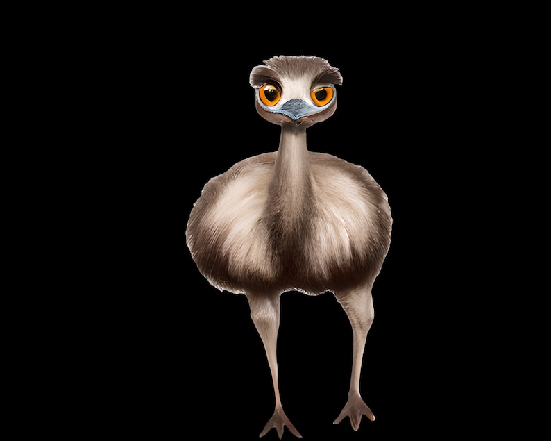 Cute Emu Clipart Emu Png Australian Bird Kawaii Chibi - Etsy