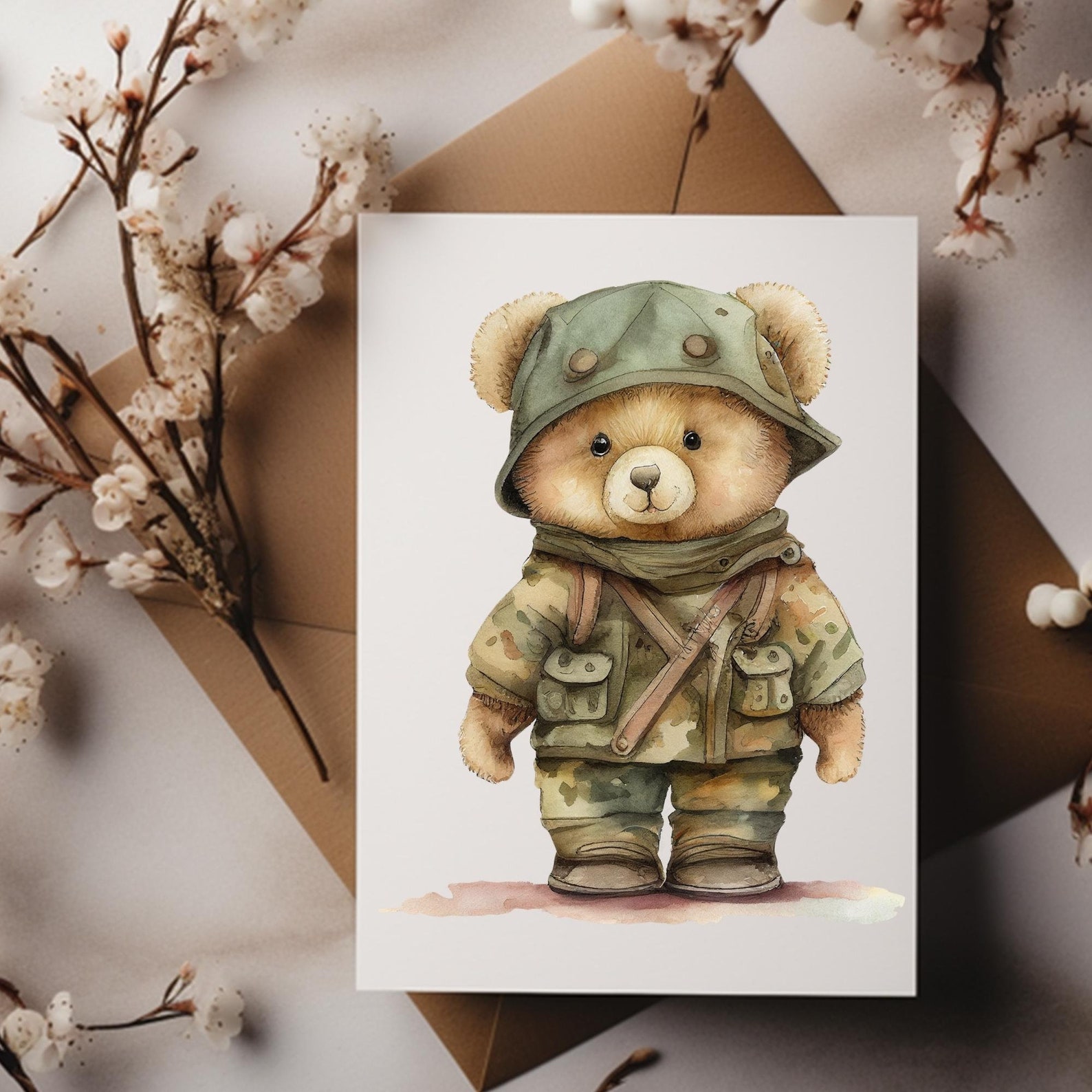 Teddy Bear in Camo Clothing Army Cute Teddy Army Uniform Military Teddy ...