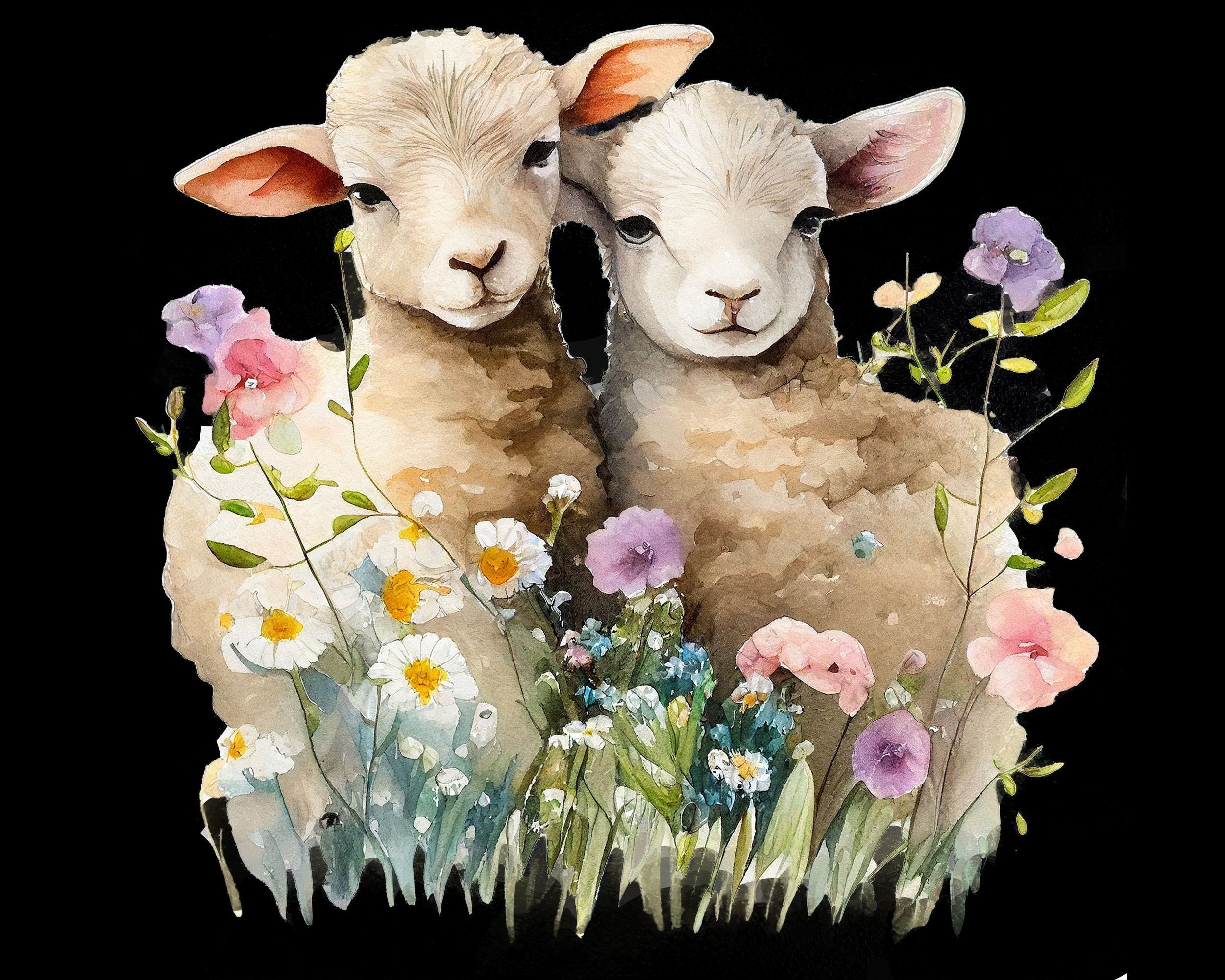 Cute Lambs Baby Animal Clipart Spring Lambs Lambs Png - Etsy