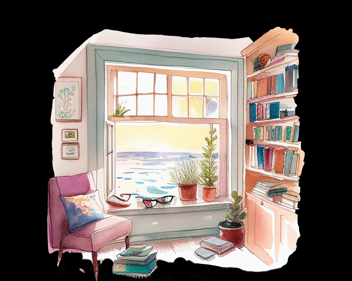 Summer Reading Sunroom Clipart Reading Room Decoration - Etsy