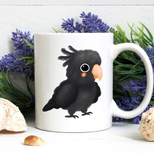 Black Cockatoo Clipart Cute Cartoon Bird Graphic Australian Bird Kawaii ...