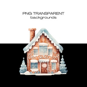 Gingerbread House Clipart Bundle Christmas Card Clip Art Bakery Clipart ...