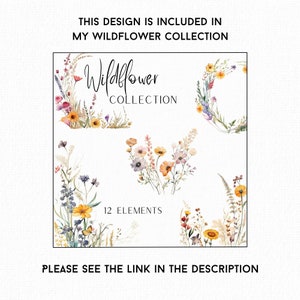 Wildflower Corner Border Clipart Watercolor Floral Wedding Invite ...
