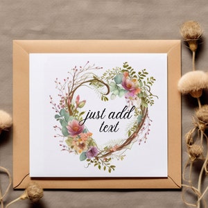 Boho Floral Wreath, Mothers Day Clipart Bundle, Heart Wreath, Mothers ...