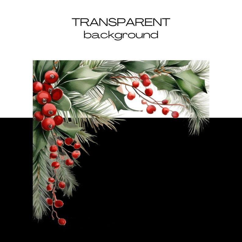 Christmas Corner Border Digital Border Print, Xmas Frame Clipart Png ...