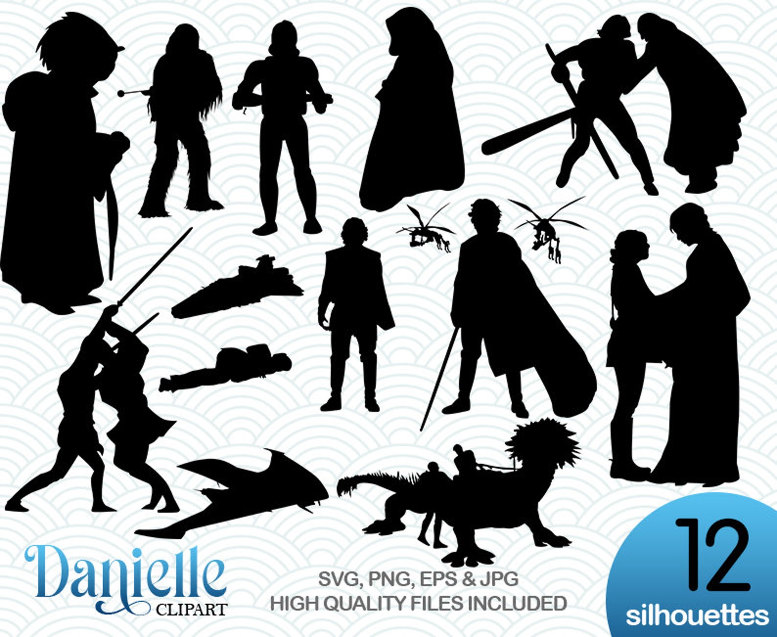 Star Wars Revengi of the Sith Silhouettes, SVG, Png, Eps, Jpg, Cricut ...