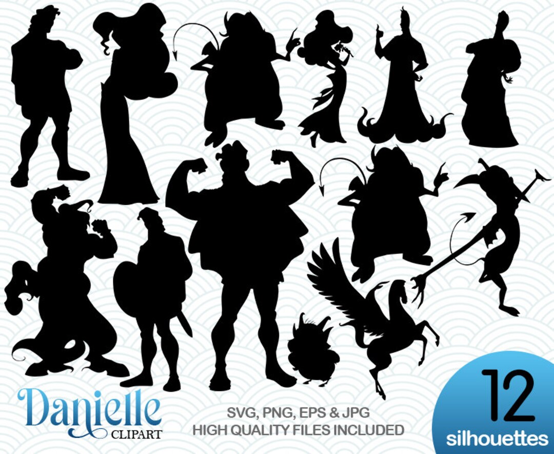 Hercules Silhouettes, SVG, Png, Eps, Jpg, Cricut, Silhouette, Cameo ...