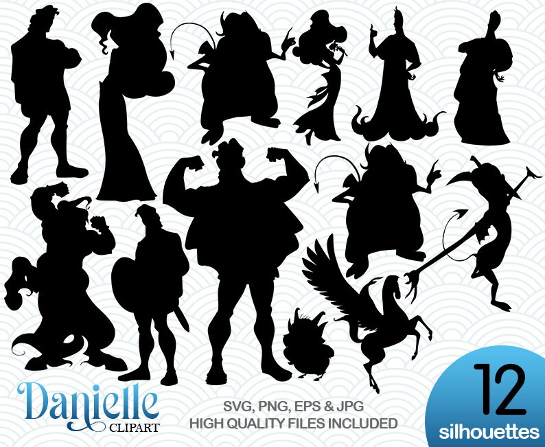 Hercules Silhouettes, SVG, Png, Eps, Jpg, Cricut, Silhouette, Cameo ...