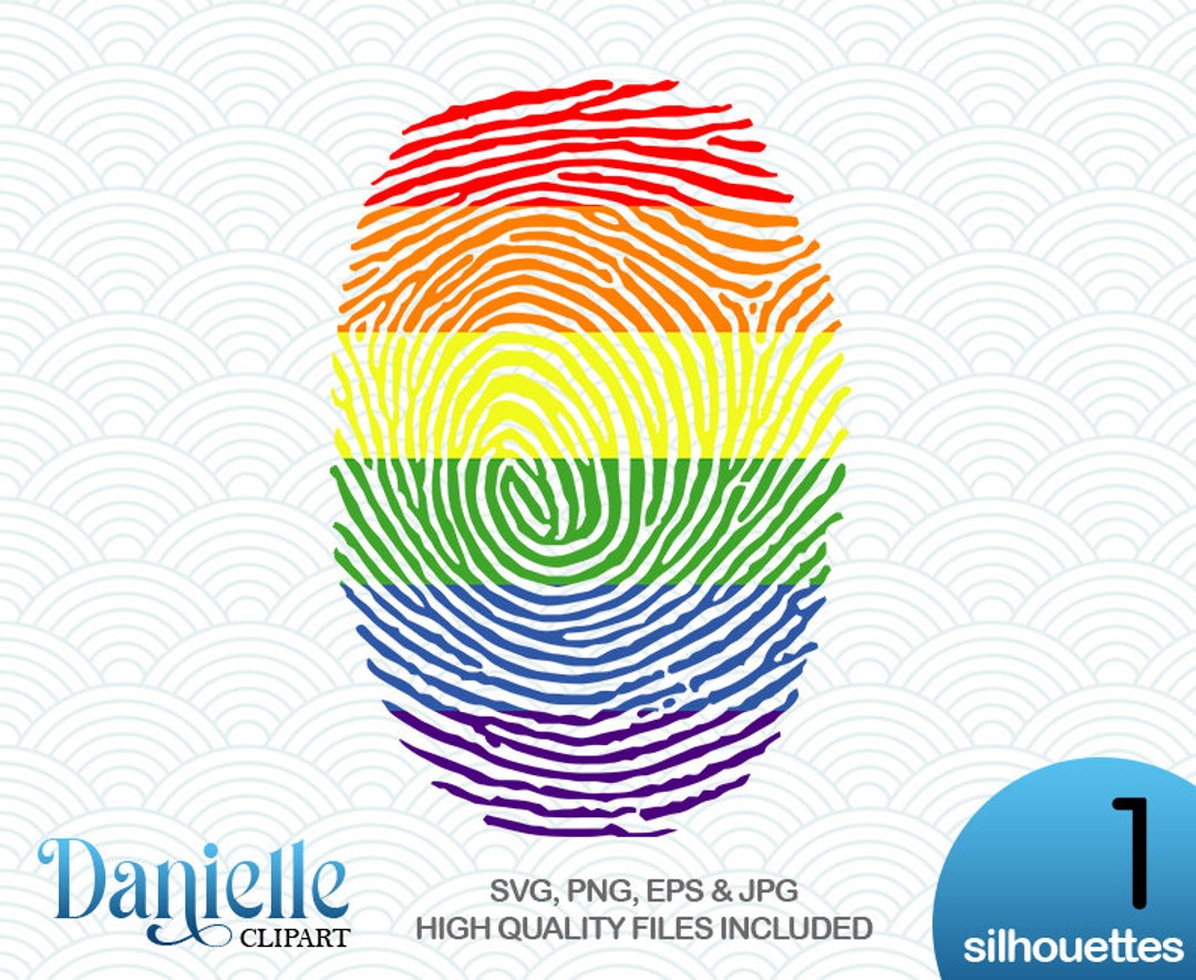 LGBT Fingerprint Silhouettes, SVG, Png, Eps, Jpg, Cricut, Silhouette ...