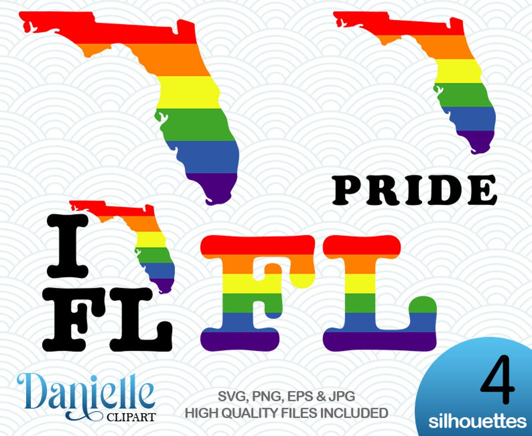 LGBT Florida Silhouettes, SVG, Png, Eps, Jpg, Cricut, Silhouette, Cameo ...