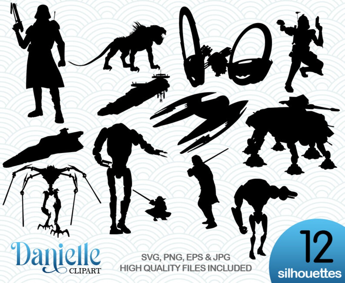 Star Wars the Clone Silhouettes, SVG, Png, Eps, Jpg, Cricut, Silhouette ...