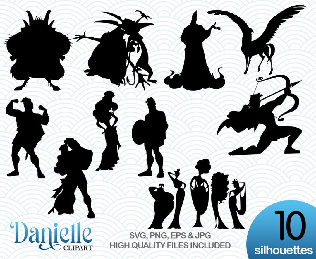 Hercules Silhouettes, SVG, Png, Eps, Jpg, Cricut, Silhouette, Cameo ...