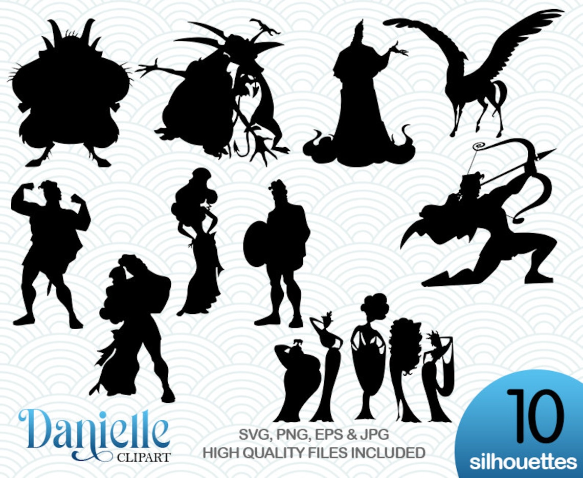 Hercules Silhouettes SVG Png Eps Jpg Cricut Silhouette - Etsy
