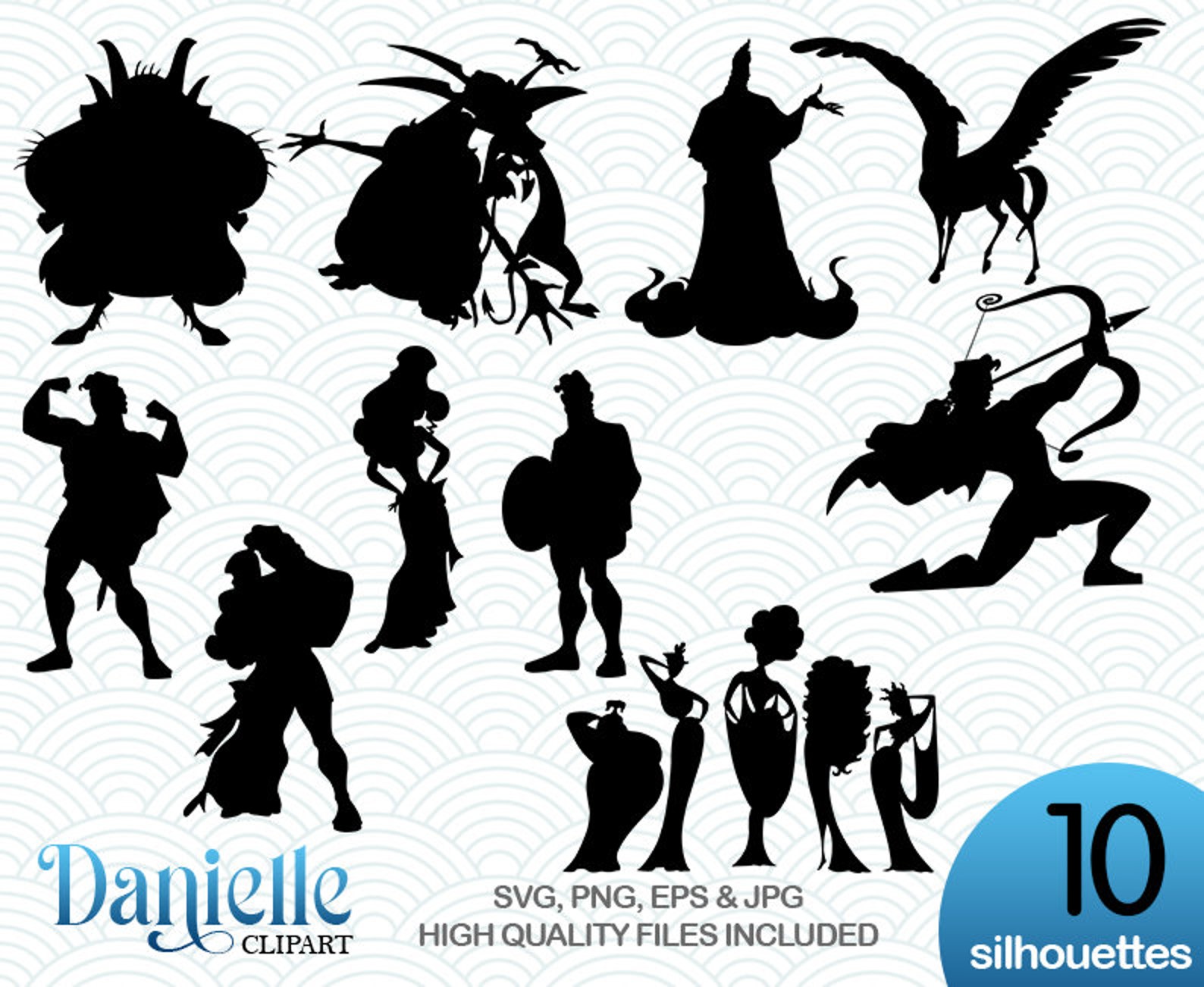Hercules Silhouettes SVG Png Eps Jpg Cricut Silhouette - Etsy
