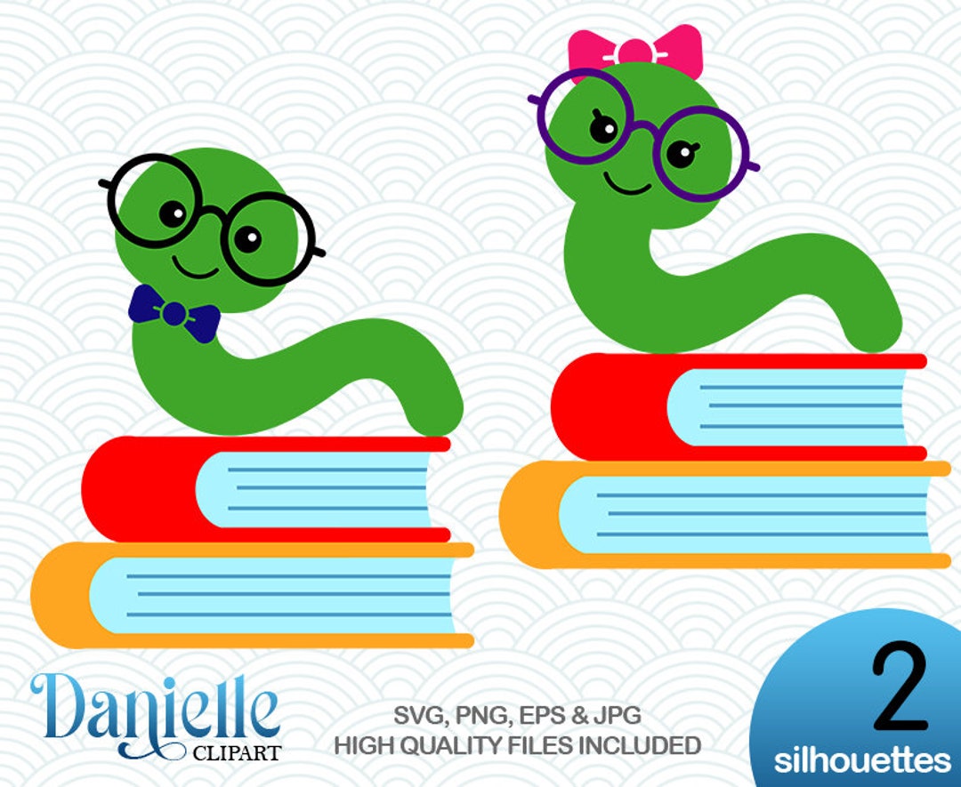 School Book-worm, SVG, Png, Eps, Jpg, Cricut, Silhouette, Cameo Files ...