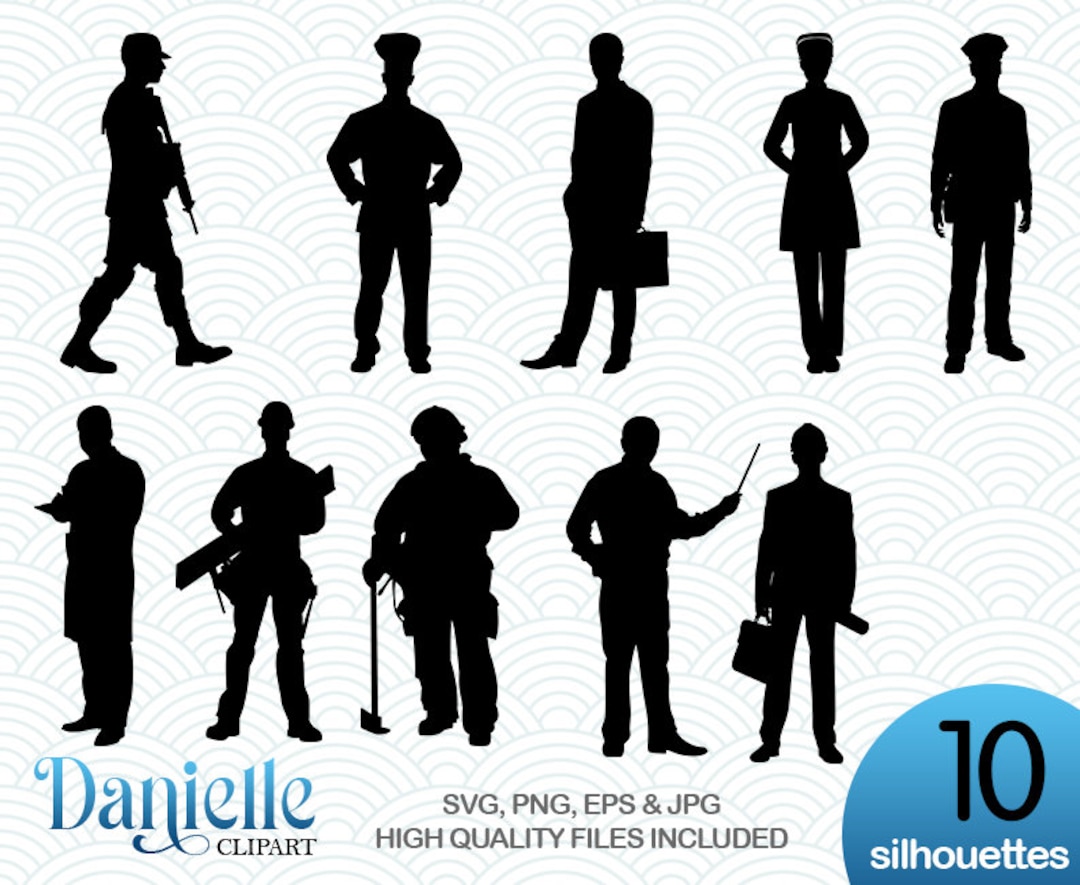 Occupations Silhouettes, SVG, Png, Eps, Jpg, Cricut, Silhouette, Cameo ...