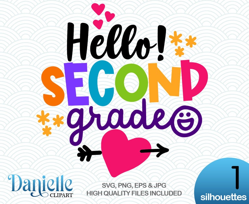 Siluetas de segundo grado, SVG, png, eps, jpg, Cricut, Silhouette ...