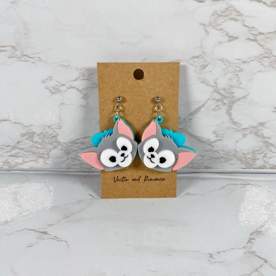 Gelatoni Cat Duffy and Friends Inspired Pastel Acrylic Dangle Earrings ...
