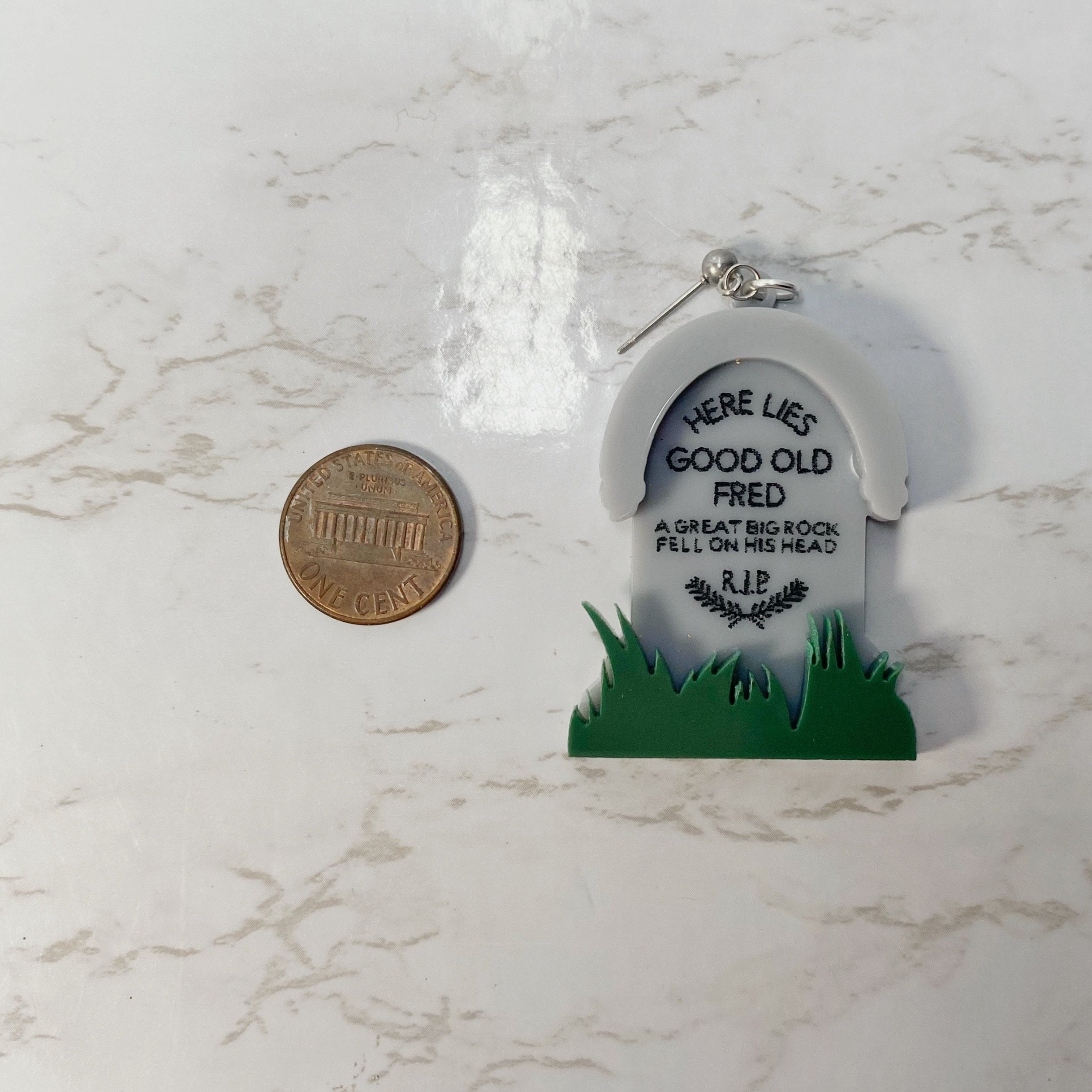 Good Old Fred Tombstone Haunted Mansion Acrylic Dangle Earrings - Etsy