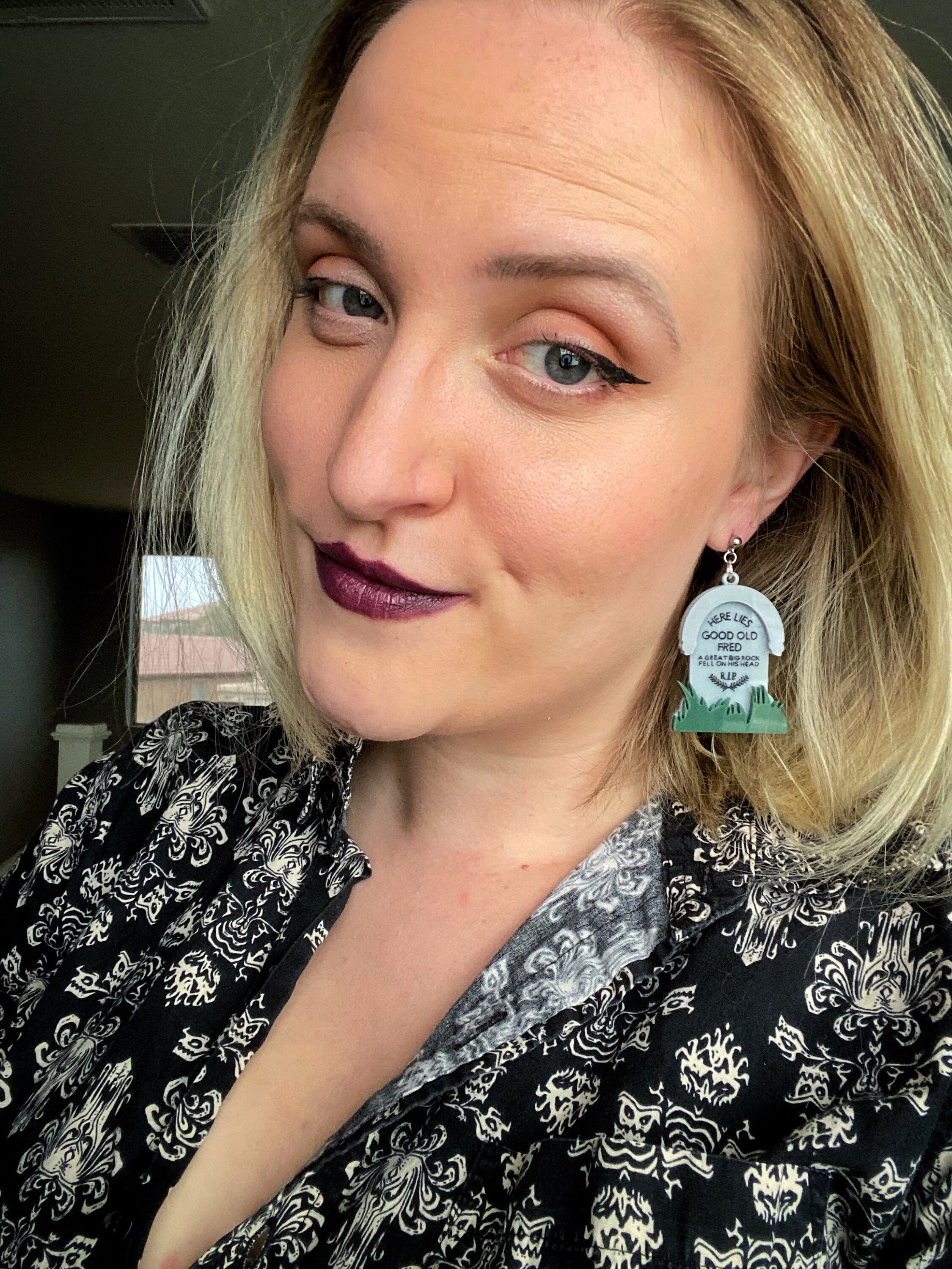 Good Old Fred Tombstone Haunted Mansion Acrylic Dangle Earrings - Etsy