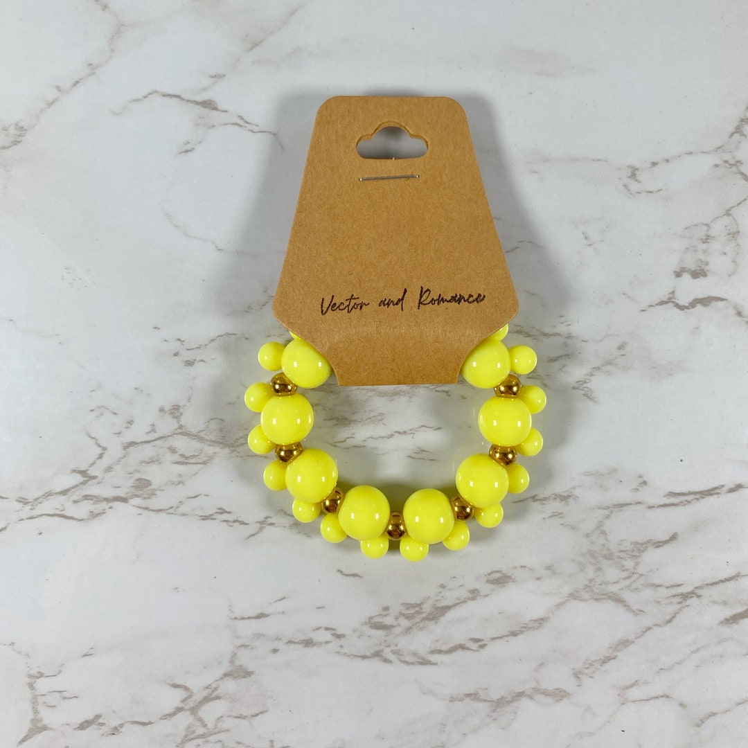 KIDS Yellow Mickey Inspired Stretch Bracelet - Etsy