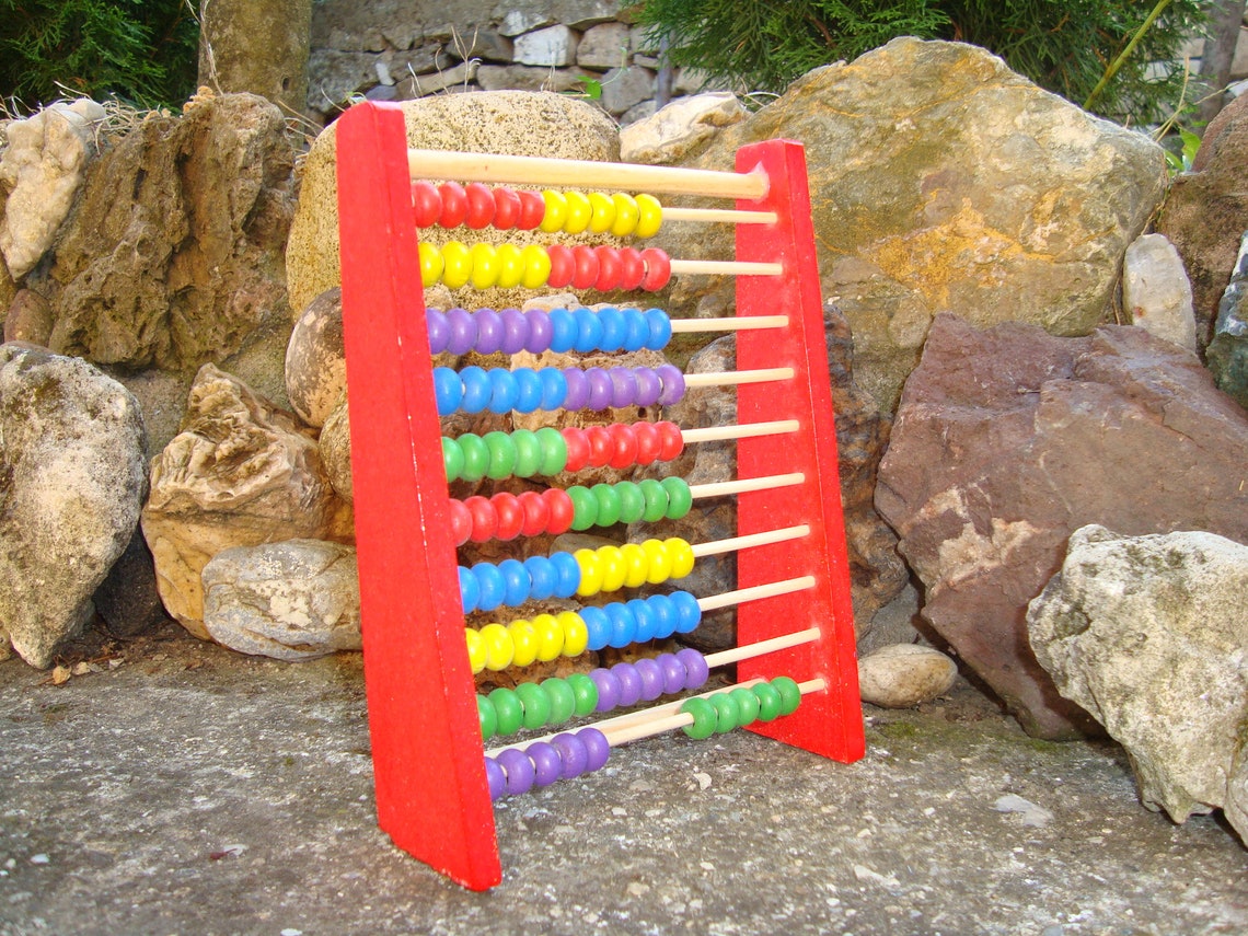 Vintage Educational Toy Wooden Counting Device Primitive Math, Home ...