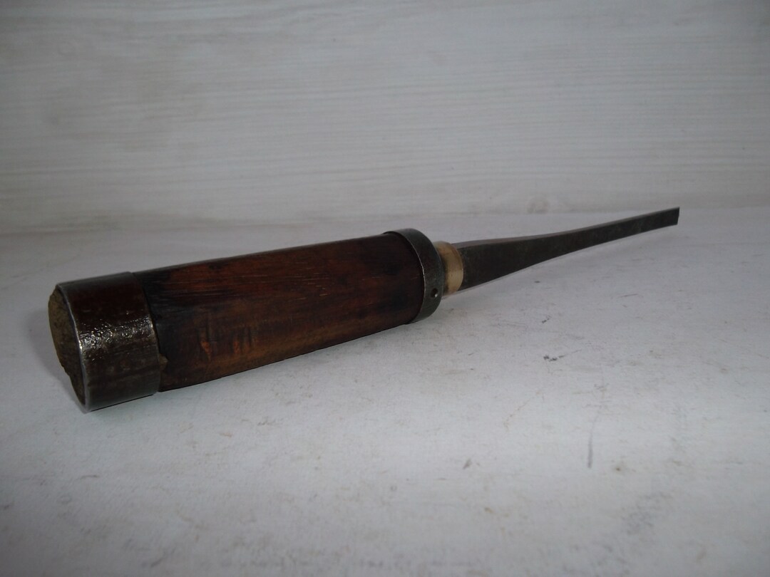 Antique Chisel, Vintage Wooden Tool, Old Rusty Metal Tool, Woodworker ...