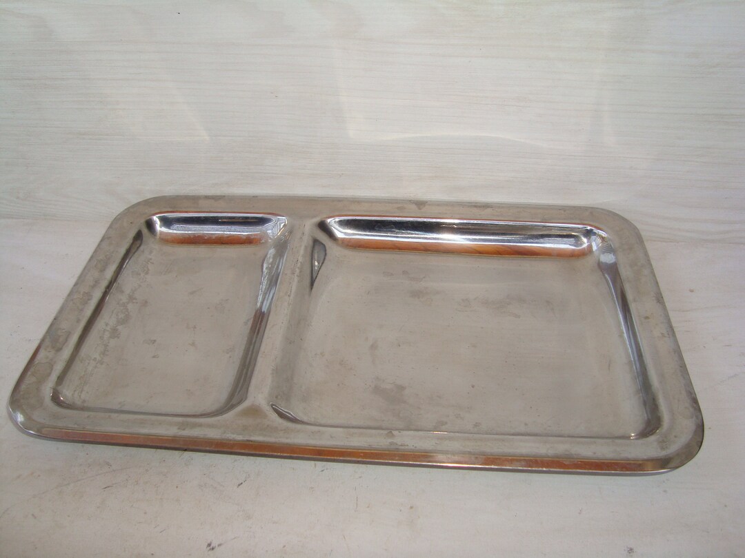Vintage Tray ,stainless Steel, Metal Tray , Salver for Coffee ,antique ...