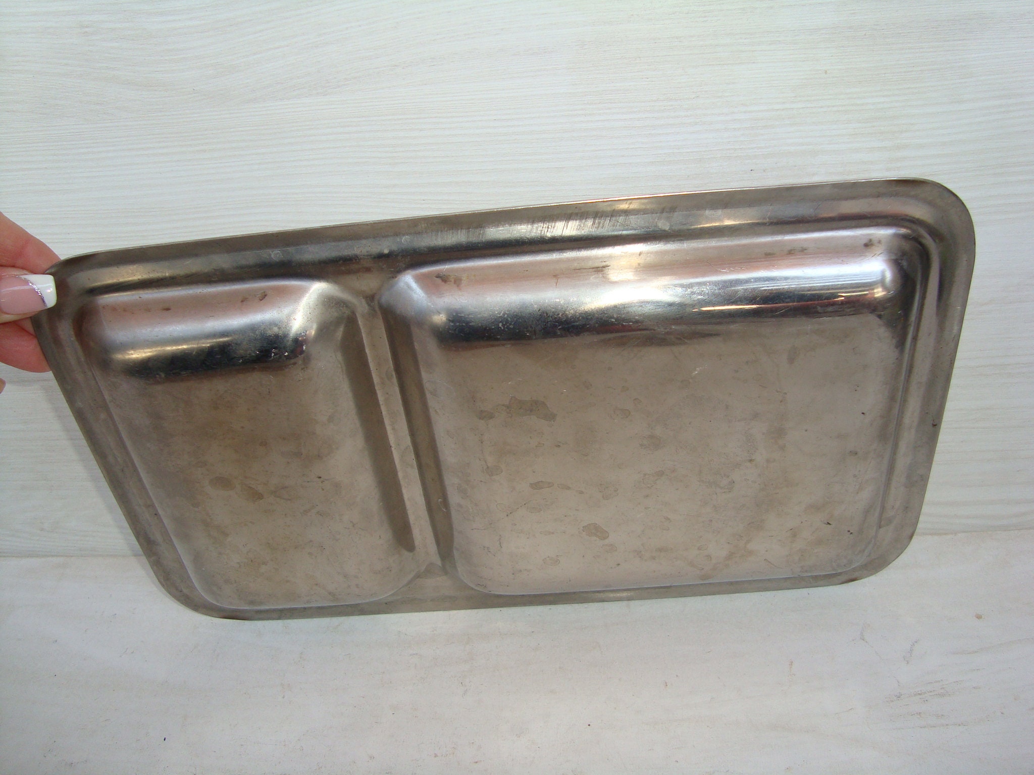 Vintage Tray stainless Steel Metal Tray Salver for Coffee - Etsy