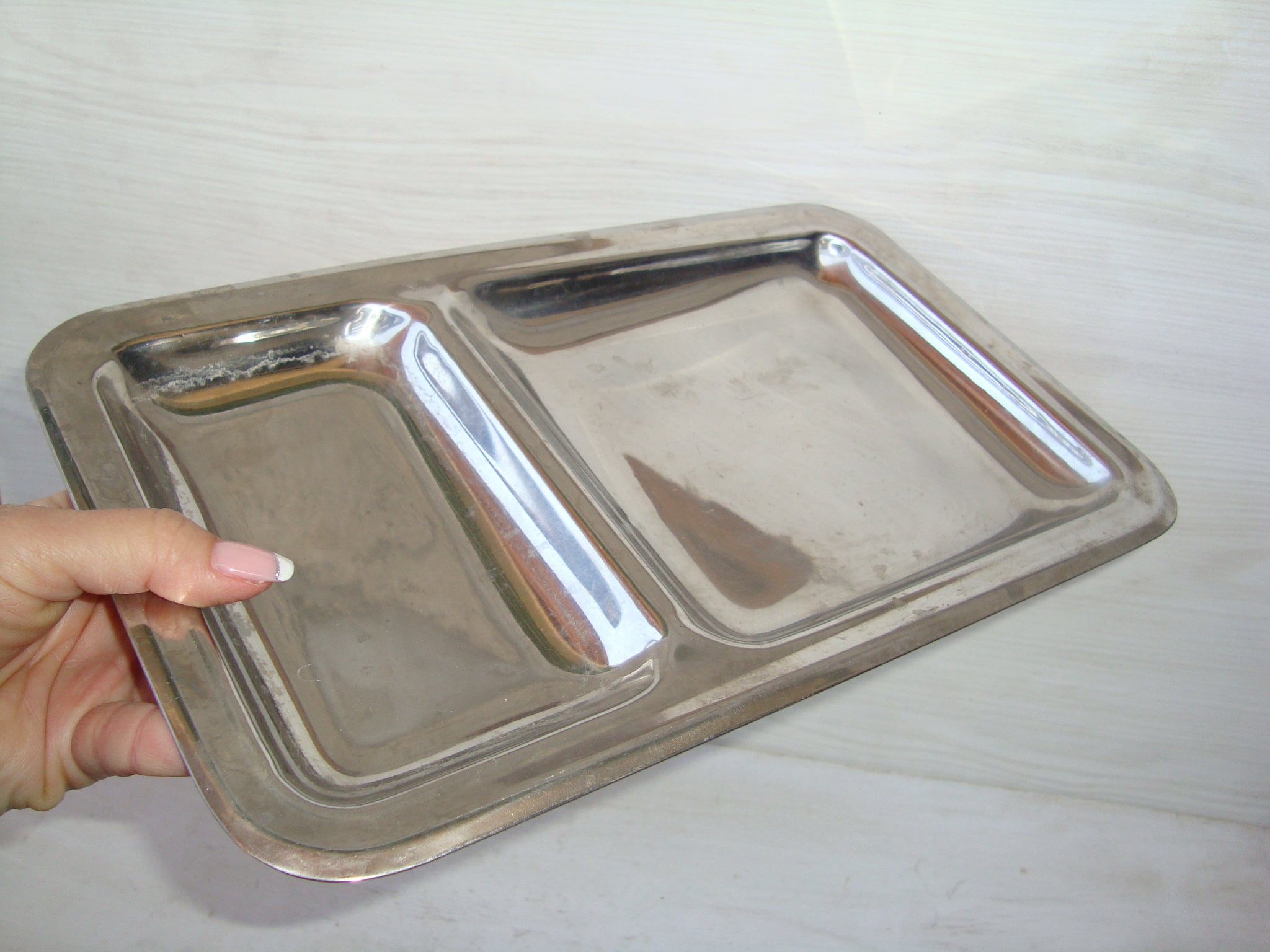 Vintage Tray stainless Steel Metal Tray Salver for Coffee - Etsy