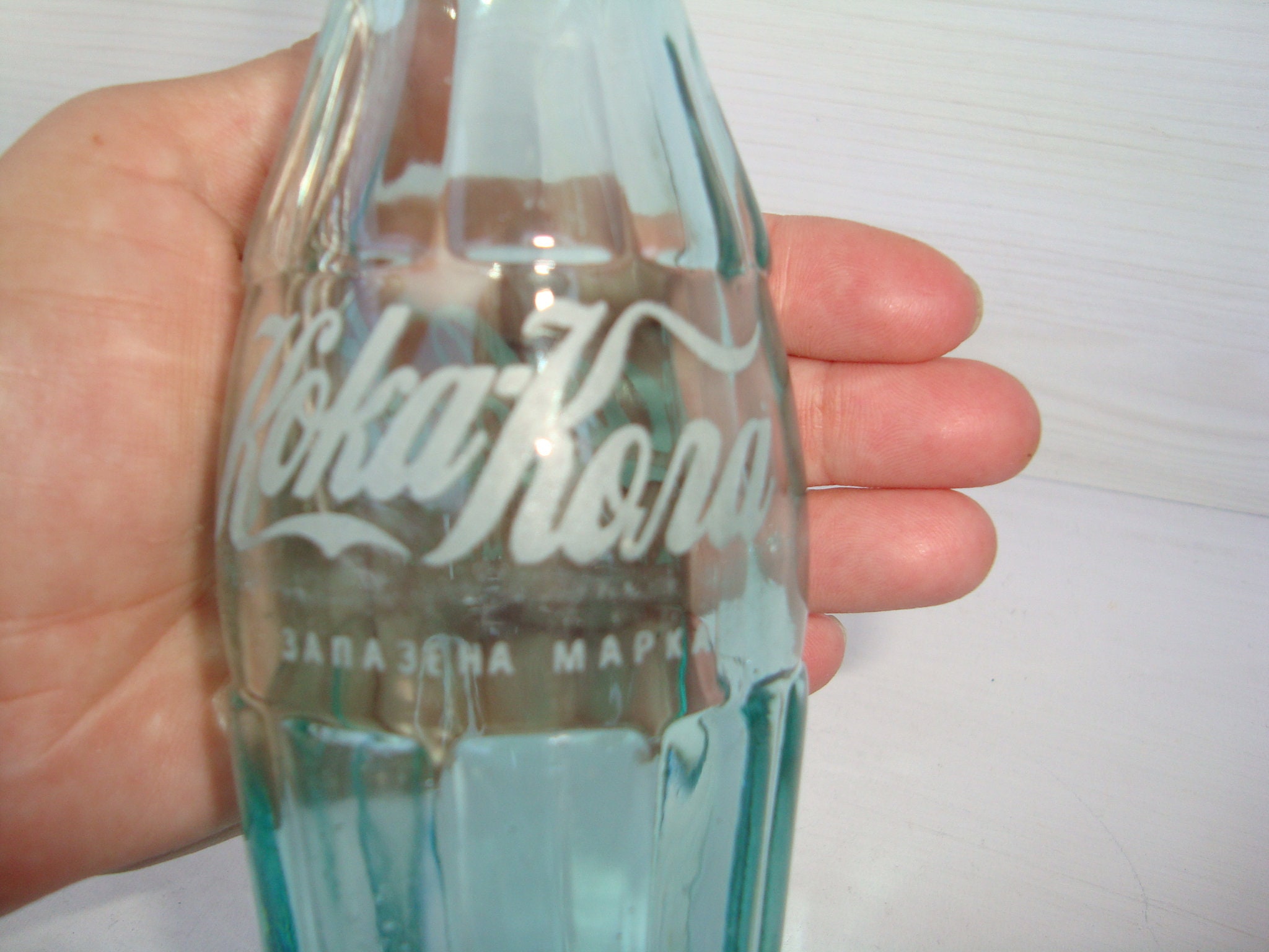 Coca-cola Bottle, Rare Vintage Coca-cola Bottle – Green Glass With ...
