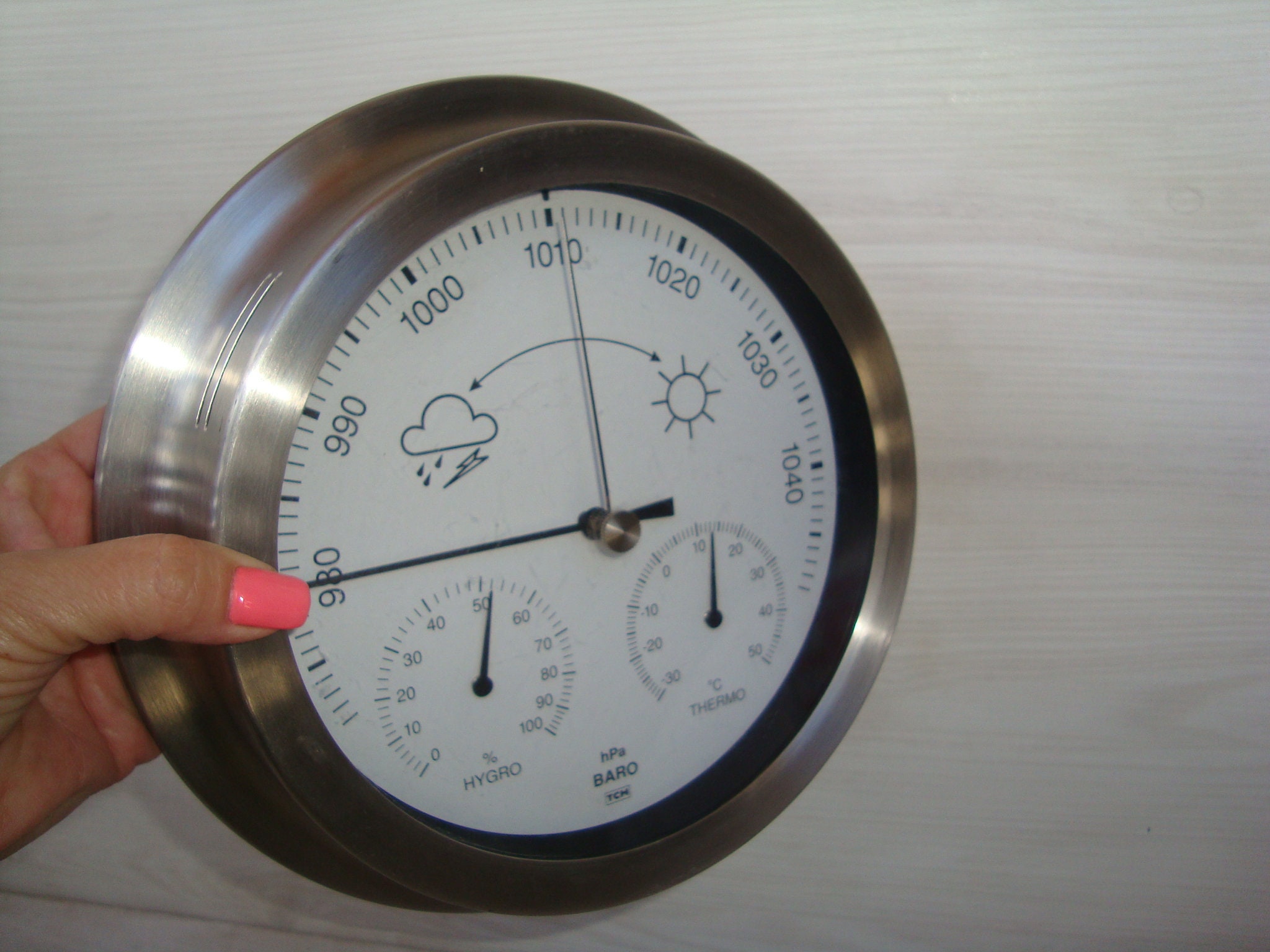 Barometer, Vintage Decorative, Weather , Metal Barometer ,circa 1970's ...